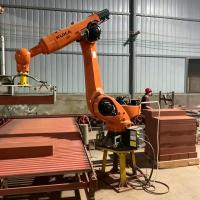 China FullyAutomatic KUKAKR300 R2700-2 6Axis RoboticArm Brick Palletizing Application with Metal Suction Cup for Construction Industry for sale