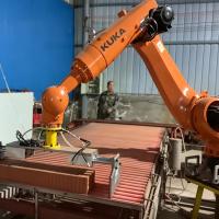 China FullyAutomatic KUKAKR300 R2700-2 6Axis RoboticArm Brick Palletizing Application with Metal Suction Cup for Construction Industry for sale
