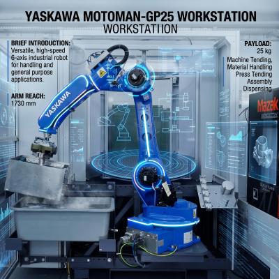 China High Speed Yaskawa GP25-12 Robotic Laser Welding System 6 Axis Welding Robot with 2-Axis Positioner PLC & Motor for sale