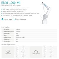 China ESTUN ER20-1200-MI 6 Axis Industrial Robot Motor PLC Gearbox Engine Payload 20kg for sale