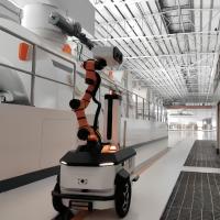 China AUBO AMR300 Autonomous Mobile Robot with Laser Navigation Unmanned Workshop for sale