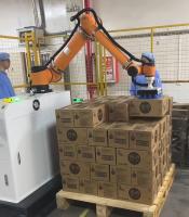 China Automatic Warehouse Stacking Palletizing Box 6 Axis AUBO Is25 Plug Play Cobot for sale