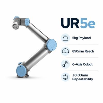 China Original Universal Robots UR5e 6 Axis Collaborative Robot with 5kg Payload 850mm Reach Cobot for Electronics Assembly for sale