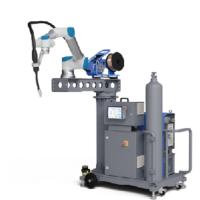 China Mobile Cobot Arc Welding Workstation 6kg Payload 1800mm Reach Collaborative Robot Cart Horizontal Extension Arm PLC Motor for sale