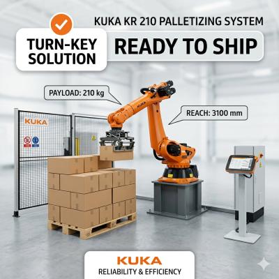 China KUKA KR210 210kg Payload Palletizing Robot 3100mm Reach Turn-key Solution for sale