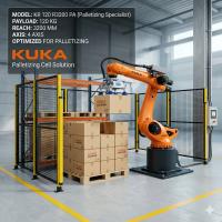 China KUKA KR120 R3200 PA 120kg Payload Palletizing Robot Long Reach Box Stacking for sale