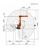 China KUKA KR50 R2500 50kg Payload Handling Robot 6-Axis Palletizing Workstation for sale