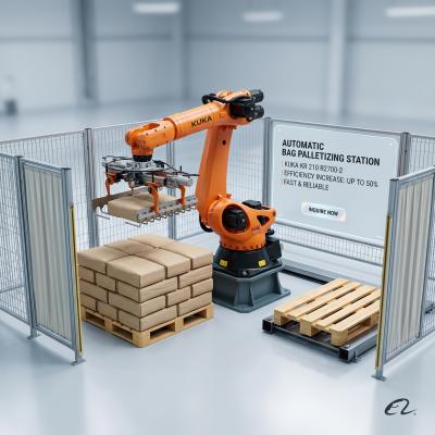 China KUKA KR210 R2700-2 210kg Payload Bag Palletizing Robot 2700mm Reach for sale