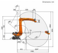 China KUKA KR180 R3200-2 PA 180kg Payload Palletizing Robot 3195mm Reach for sale