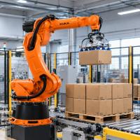 China KUKA KR 510 R3080 6 Axis Industrial Robot Arm 3076mm Reach Heavy Duty Palletizing with Sponge Gripper for Automotive Foundry for sale