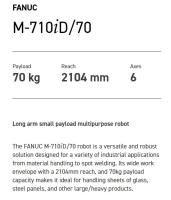 China CE Certified FANUC M-710iD/70 6 Axis Multipurpose Robot 70kg Payload for Water Pump Assembly Line for sale