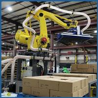 China 4-Axis Fanuc M-410IC/110 Palletizing Robot 110kg 2403mm with Pneumatic Suction Cup for Carton Stacking in Warehouse & Logistics for sale