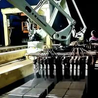 China Ultra Heavy Load Brick Tile Palletizing Kawasaki CP700L 700kg 3600mm 4Axis Robot Arm for Clay Brick Automatic Stacking Line for sale