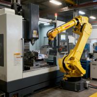 China Fanuc M-710iC/50 Industrial Robot 50kg 2050mm Inverted Gantry Truss for Machine Tending with Customized Gripper for sale