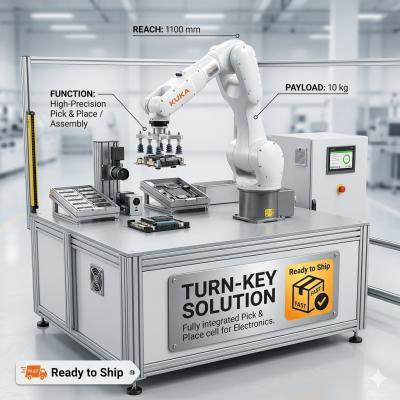 China KUKA KR10 R1100-3 High Speed 1100mm Reach 6 Axis Robotic Arm for Automatic Assembly with Vacuum Gripper for sale