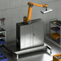 China AUBO I5 Collaborative Robot Loading and Unloading Workstation Light Weight Material Handling and Palletizing Automation Solution for sale