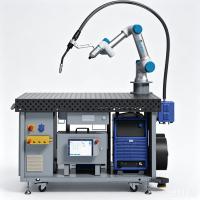 China Overhead Gantry Cobot Welding Workstation Custom 4-10m Span High Rigidity Frame 3D Vision Seam Finding Eliminate Welding for sale