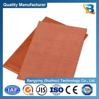 China 35-45 Hardness Pure Copper Cathodes T2 4X8 Copper Plate 99.99% Brass Sheets Customization for sale
