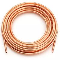 China 6.35*0.7mm Copper Tube 3/8 1/4 ASTM B280 C12200 C2400 Copper Coil Pipe with Red Color for sale