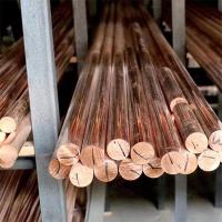 China Water Tube High Purity Pure Copper Bar T1 Red Copper Rod Bar with 35-45 Hardness for sale