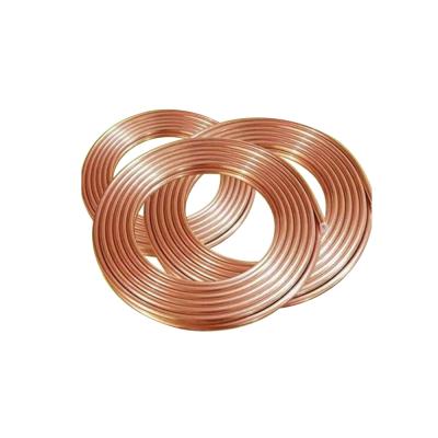 China 99.99% Pure C11000 C12200 OEM Customized Size Pancake Copper Pipe Construction for sale