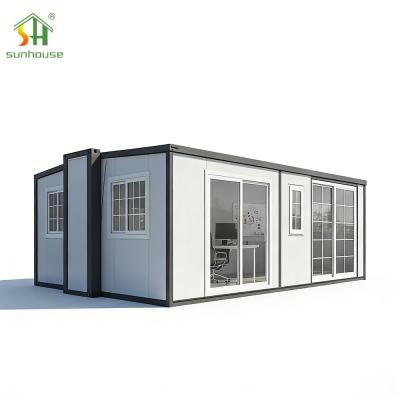 China Compact 2 Bedroom Expandable House Double Wing Prefabricated Modular House for sale