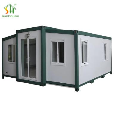 China Double Wing Fold Out Expandable Shipping Container Home 20ft 30ft 40ft for sale
