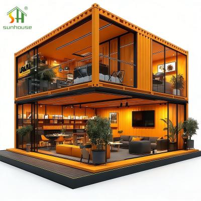 China Rapid Deployment Double Wing Expansion House Flat Top Temporary Container House for sale