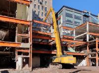 China Excavator Extension Long Reach Boom Arm 17m 18m 23m High Reach Demolition Attachment for sale