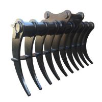 China Customized excavator rake 6ton excavator brush rake excavator rake riddle bucket excavator ground clearing rake for sale