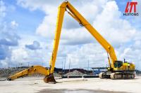 China 24M Heavy Duty Long Reach Boom And Arm Dredging Extended Arm For 74 Ton Large Mining Excavator Fit CAT374GC EC750E PC750 SY750H XE750GK PRO For River Dredging Reservoir Reclamation Deep Foundation for sale