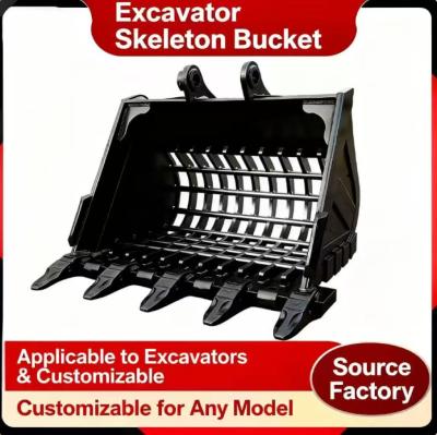 China Custom Excavator Skeleton Bucket 6-10ton Excavator 0.4m³ PC60 PC100 CAT70 for Digger Rock Screening Work for sale