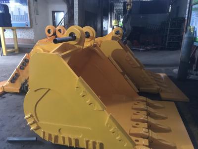 China Custom Excavator Rock Bucket 0.25cbm Yellow Color for sale