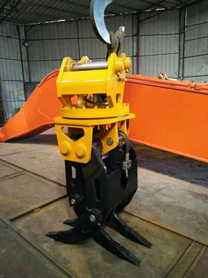 China Motor drive Rotating Bucket Excavator Grapple For Backhoes for sale