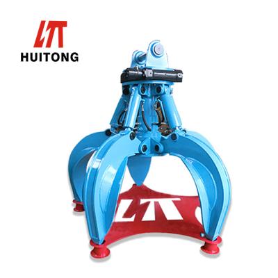 China Customized 360 Degree Orange Peel Grapple Hydraulic Scrap Excavator Sleeper Grab for sale