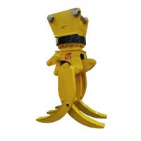 China 4-30 Ton Eccentric Pin Excavator Rotating Grapple For Stone for sale