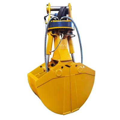 China Yellow Hydraulic Clamshell Bucket Q355B For Telescopic Arm Excavator for sale