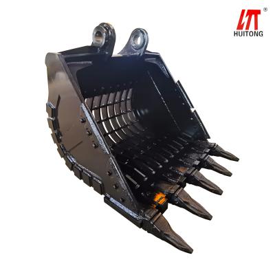 China 2.2M3 Excavator Sieve Bucket For 45Ton Excavator Tranch Cleaning Skeleton Bucket Factory Direct Sale Attachment for sale
