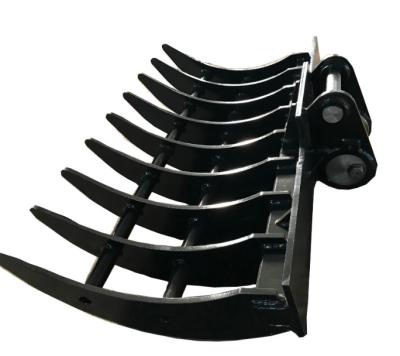 China Heavy Duty Excavator Brush Rake With Sharp Tines For Precision Excavation Tasks for sale