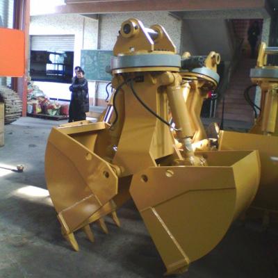 China 540kg-6150kg Hydraulic Rotary Clamshell Bucket For Excavators for sale