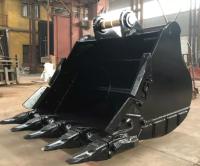 China Black Excavator Rock Bucket Reinforced Steel Sharp Cutting Edges for sale