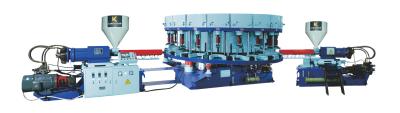 China KT-878 2-Color Direct Injection Sports Shoe Machine - 220-300 Pairs/Hour with 20 Work Stations for sale