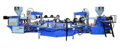 China KT-816 Automatic Rotary Shoe Sole Making Machine 1/2 Color 300-500 Pcs/h 100 TON Clamping for sale