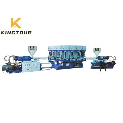 China KT-878 Rotary 20 Stations 2 Color PVC Sneakers Making Machine with Siemens PLC - 100m² Footprint for sale