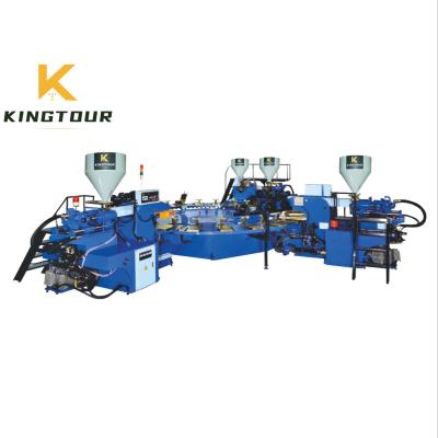 China KT-949 Rotary Four Color PVC/TPR Sole Making Machine - 100m² Footprint, 2-Operator Production Line for sale
