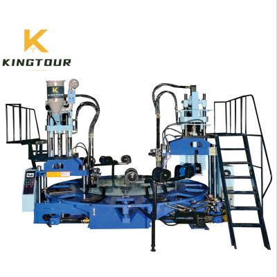 China KT-827 Vertical 20 Stations Two Color PVC/TPR/TPU/TR Sole Injection Molding Machine - 100m² Footprint for sale