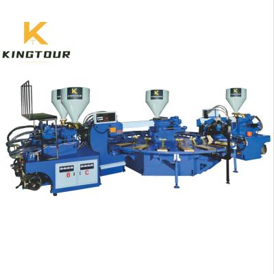 China KT-946 Rotary Four Color PVC/TPR Sole Injection Molding Machine 52500W with PLC Control for Shoe Manufacturing for sale