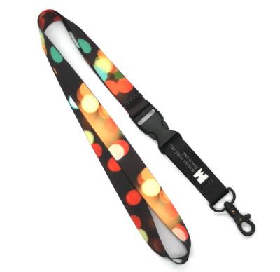 China Dye Sublimation Full Color Lanyards Black Nickel Plating 800 x 20 mm for sale