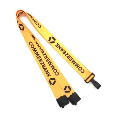 China 2 Sides Yellow Dye Sublimation Lanyards Neck Strap Pantone Colored NL-14 for sale