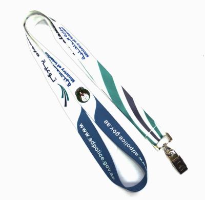 China Custom Dye Sublimated Nylon Lanyard with Metal Clip ID Card Holder Neck Strap 90cm for sale